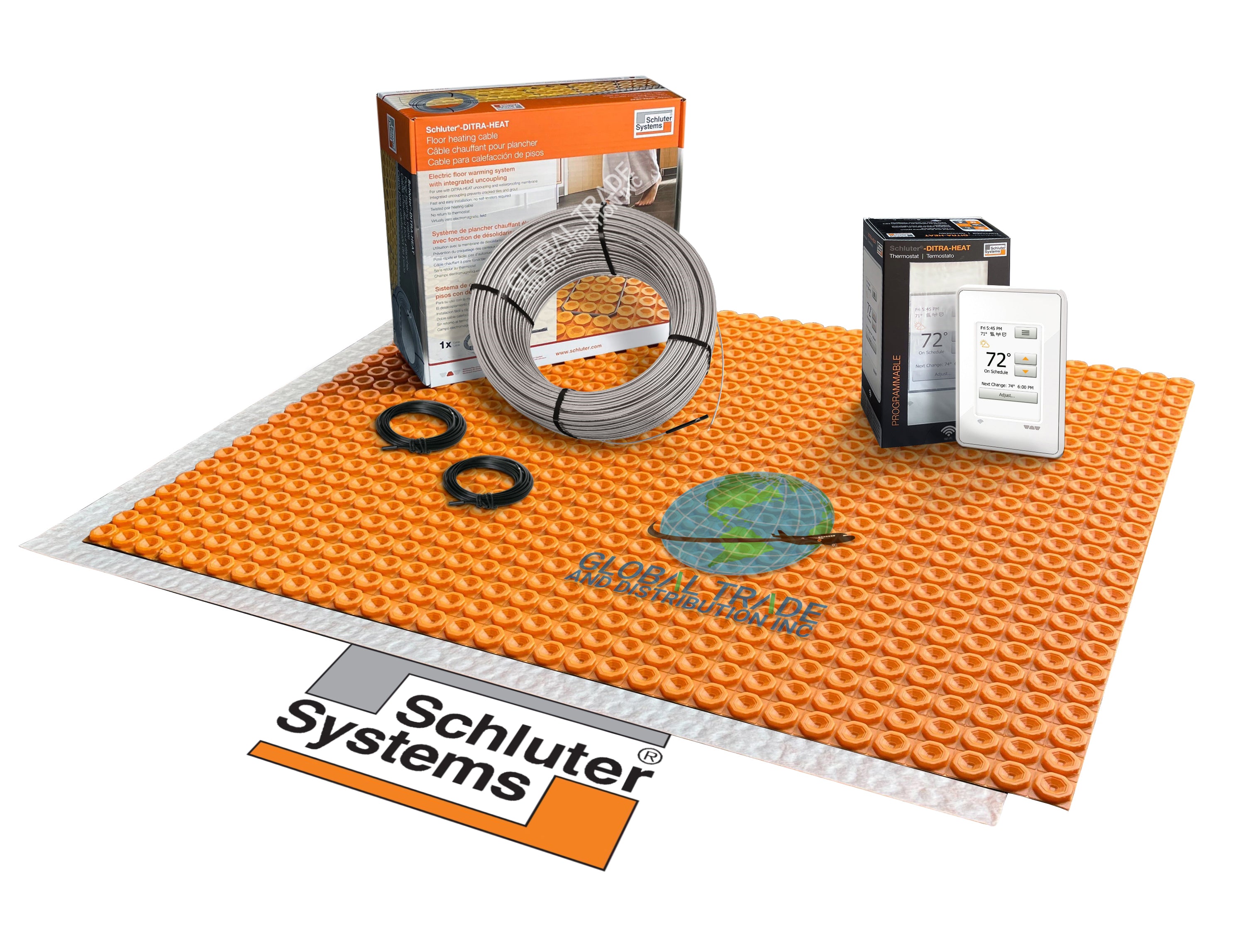 All-in-one Heating Kit: Uncoupling Membrane, Wi-Fi Thermostat, Cable ...